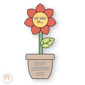 Printable Flower Pot Mother’s Day Craft, Writing and DIY Keepsake Gift ...