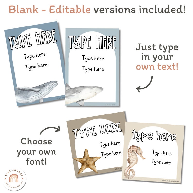 Reading Group Organizers & Labels | Modern Ocean Classroom Decor ...