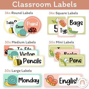 Insects Theme Classroom Decor Bundle, Editable Spring Bugs Set Teacher ...