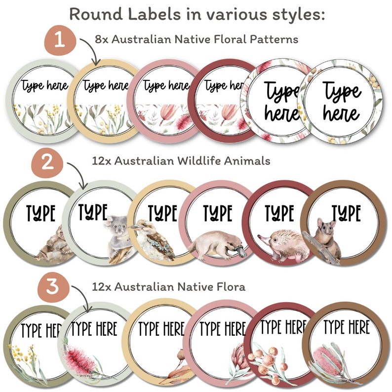 AUSTRALIANA Classroom Supply and Student Name Labels | Editable - Etsy ...