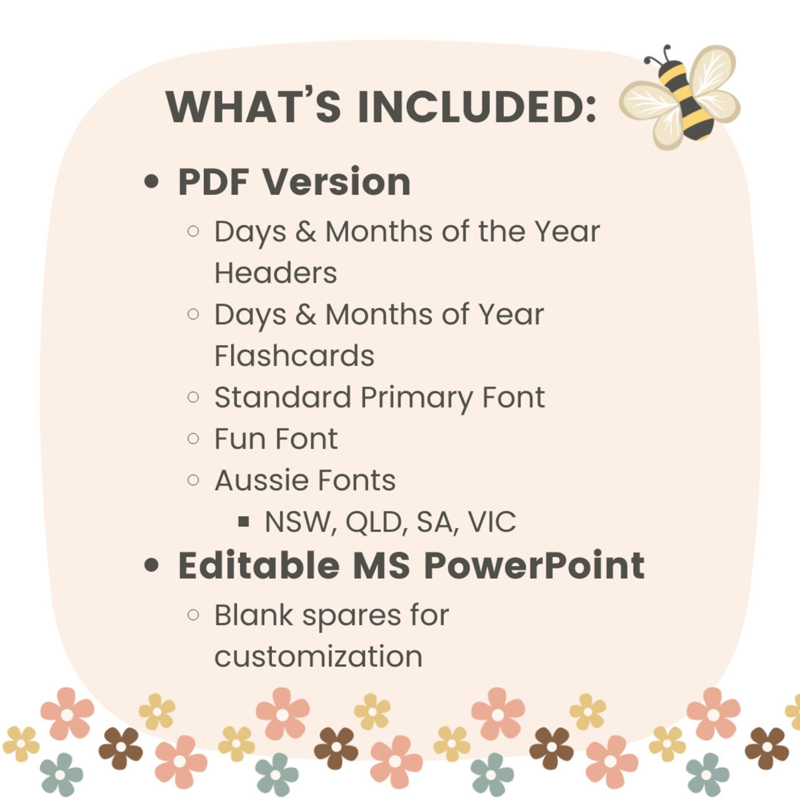 Days and Months Flashcards Daisy Gingham Neutrals Classroom Decor - Etsy