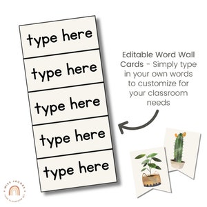 Alphabet Word Wall Boho Plants Rustic Classroom Decor Editable - Etsy