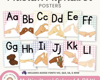 Auslan (australian Sign Language) Alphabet Posters | Daisy Gingham ...
