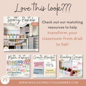 English Posters Bundle | SPOTTY PASTELS | Muted Rainbow Themed ...