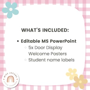 Daisy Door Display or Bulletin Board | Daisy Gingham Pastels Classroom ...
