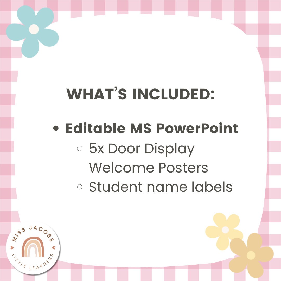 Daisy Door Display or Bulletin Board | Daisy Gingham Pastels Classroom ...