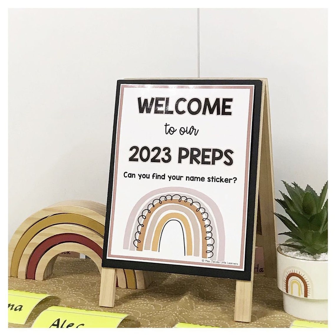 BOHO RAINBOW Editable Classroom Posters Neutral Rainbow - Etsy