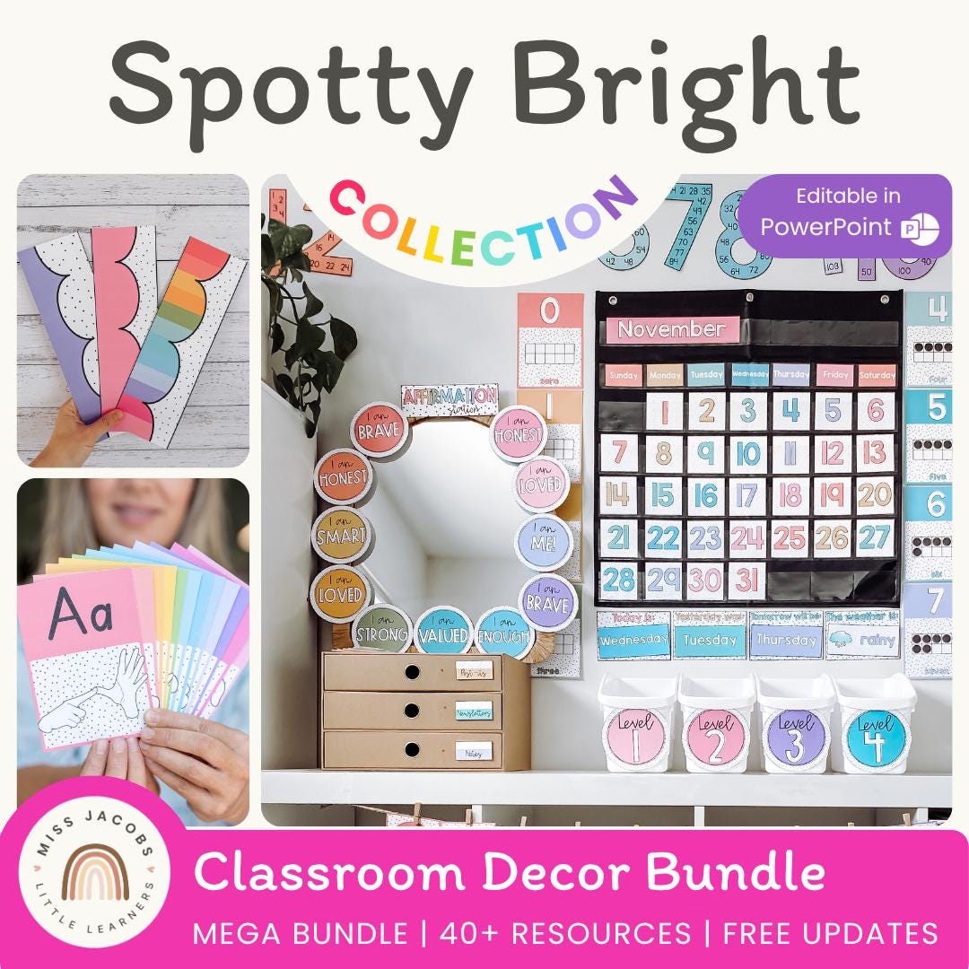 SPOTTY BRIGHTS Classroom Decor Bundle | Editable | Teacher Supplies ...