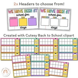 Cutesy Days at School Tally Chart, Colorful School Days Display ...