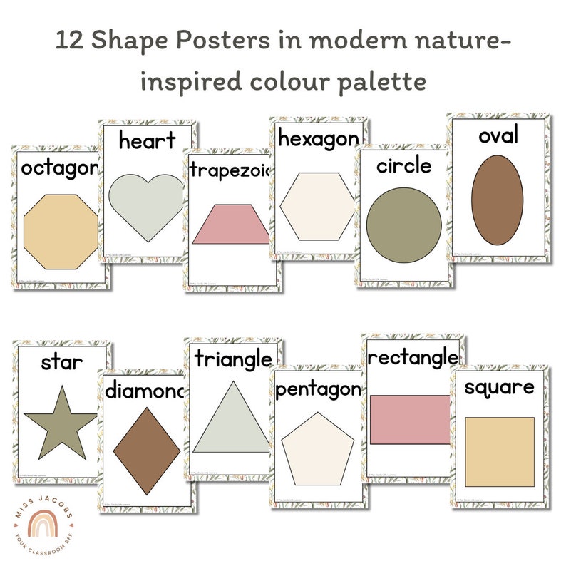 Shape Posters | Australiana Classroom Decor | Australian Flora and ...