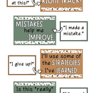 Modern Jungle Growth Mindset Display Neutral Animal Print Classroom ...