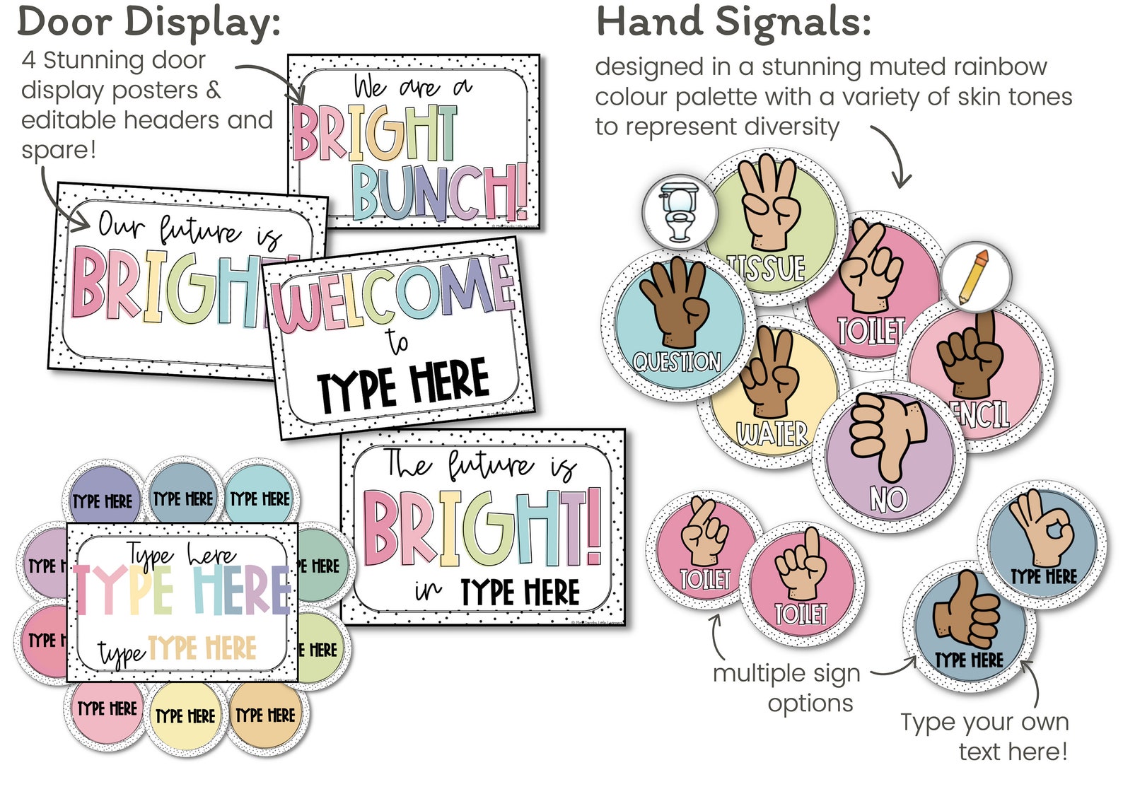 SPOTTY PASTELS Classroom Decor Bundle Muted Rainbow Decor - Etsy