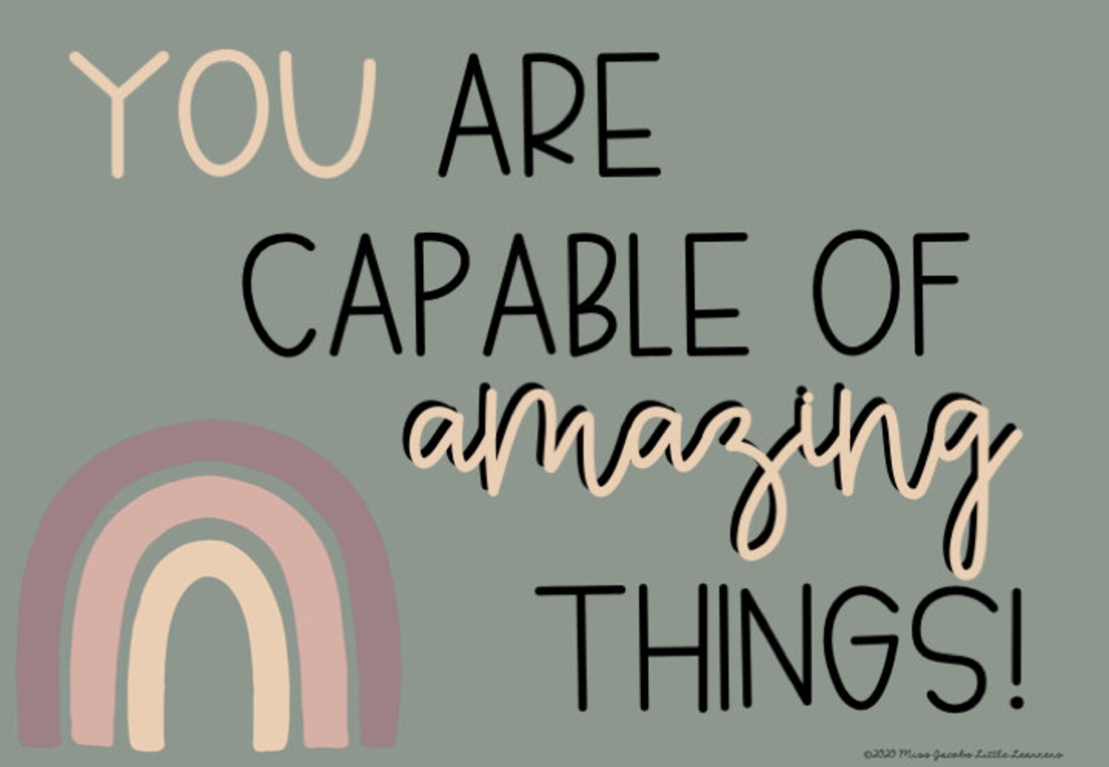 BOHO RAINBOW Editable Classroom Posters Neutral Rainbow | Etsy Canada