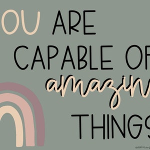 BOHO RAINBOW Editable Classroom Posters Neutral Rainbow | Etsy Canada