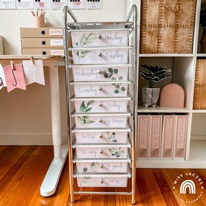 Teacher Trolley Labels, Editable Rolling Cart Drawer Organizers ...