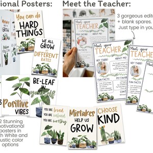 Boho Plants Classroom Decor Bundle Rustic Modern Boho Decor Editable - Etsy