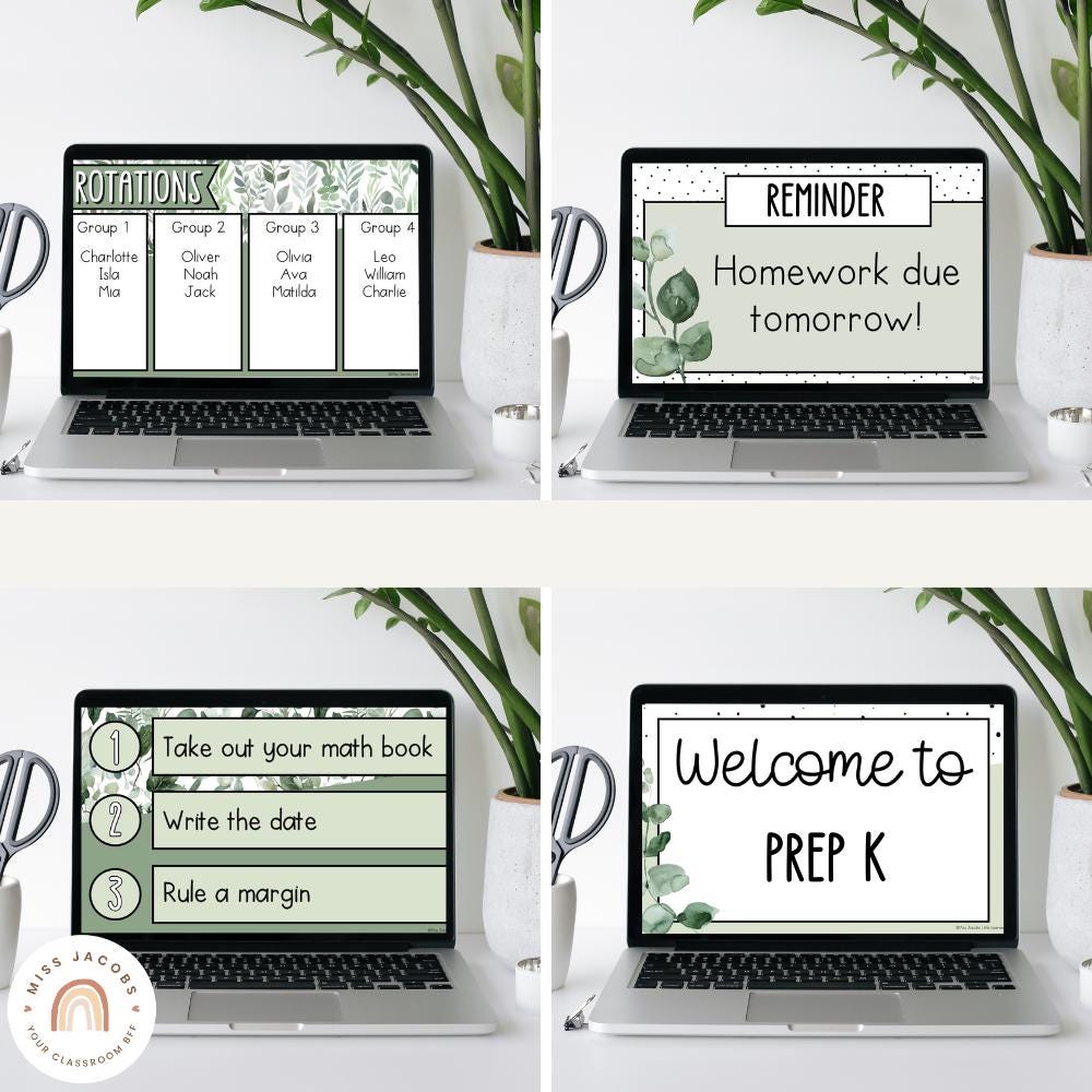 Botanical Google Slides & Powerpoint Templates, Daily Morning Agenda ...