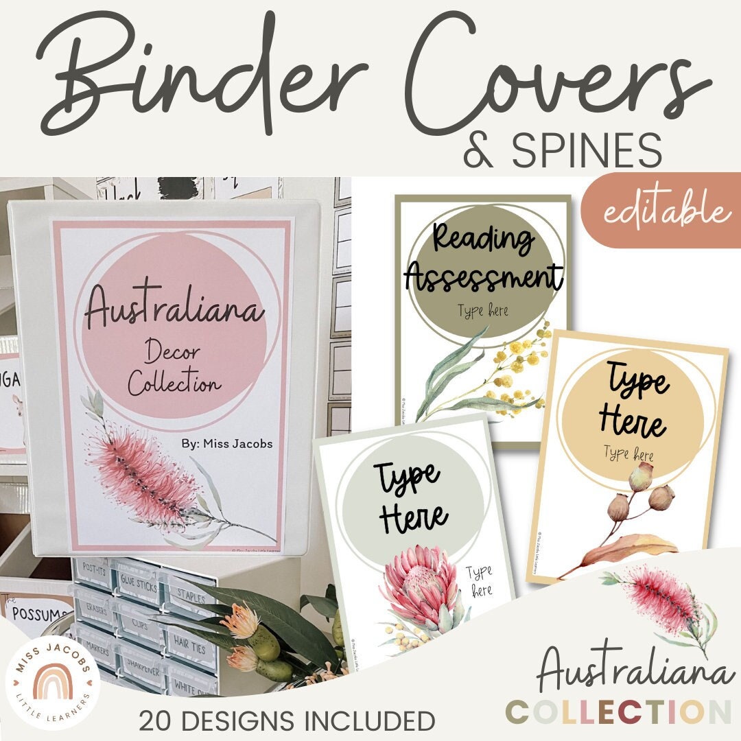 AUSTRALIANA Binder Covers & Spines | Flora and Fauna Classroom Decor ...