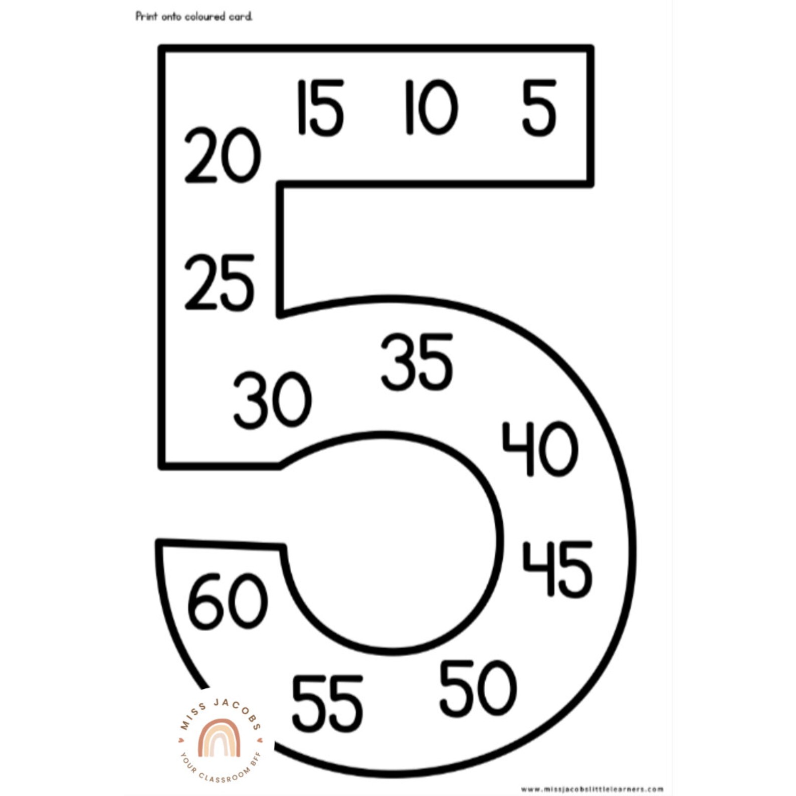 RAINBOW BRIGHTS Skip Counting Large Number Display Rainbow - Etsy