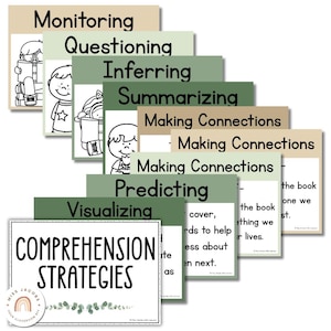 Reading Comprehension Strategies Posters, Neutral Palette Printable ...