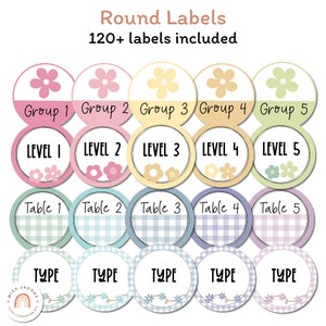 Classroom Supply Labels & Student Name Tags Bundle | Daisy Gingham ...