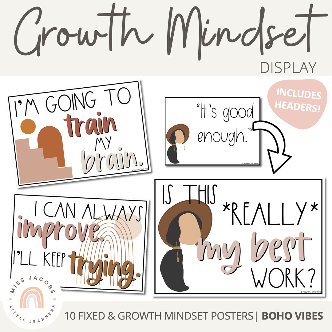 DESERT NEUTRAL Growth Mindset Display Boho Vibes Classroom - Etsy