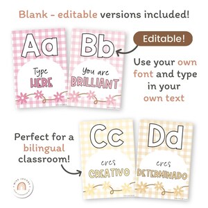 Daisy Gingham Affirmation Alphabet Posters, Pastel Classroom ABC ...