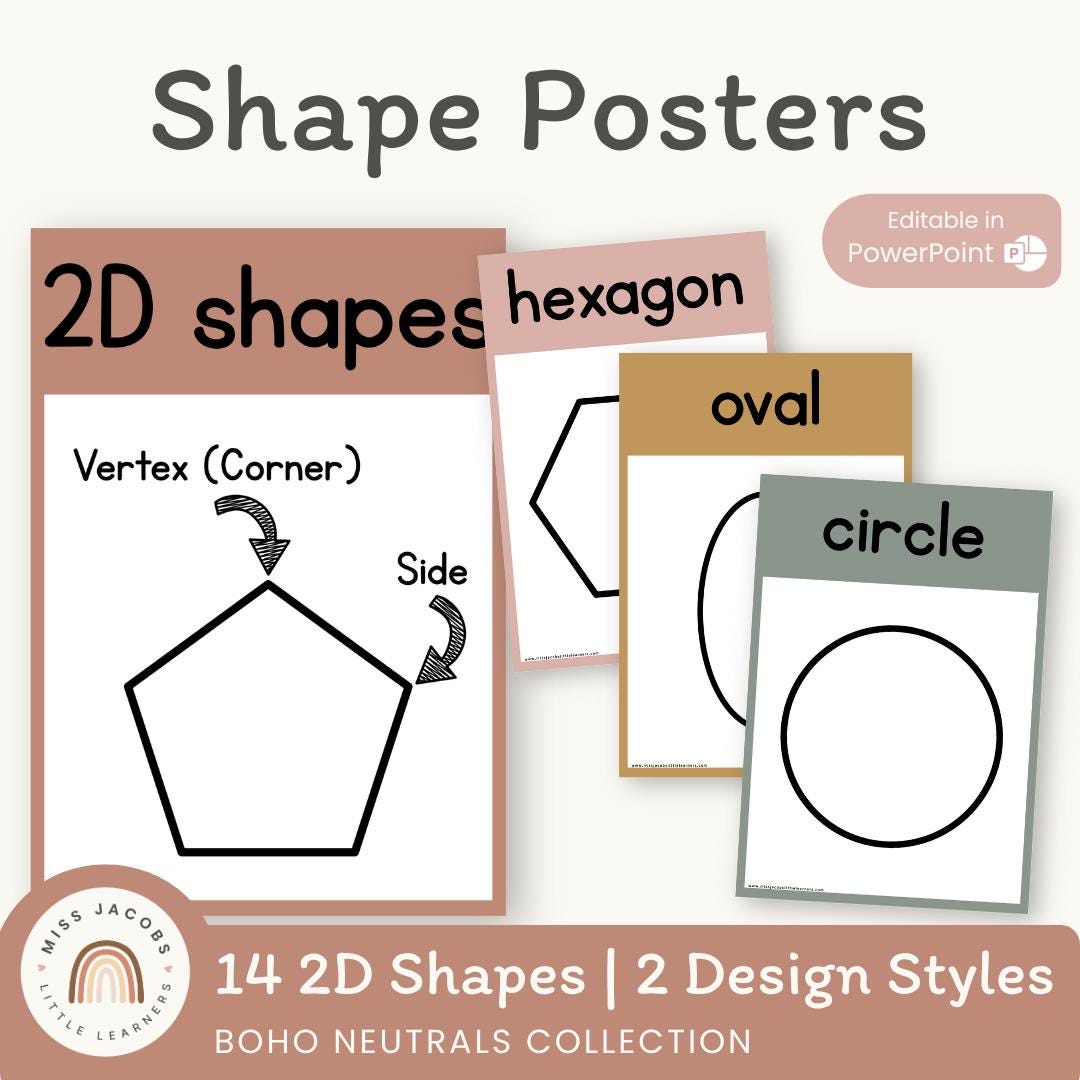 NEUTRAL Shape Posters | Boho Neutral Color Palette | Neutral Classroom ...