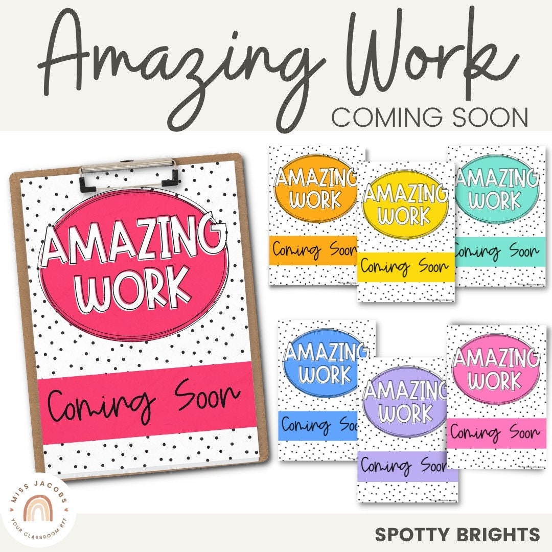 Amazing Work Coming Soon Poster | SPOTTY BRIGHTS - Etsy
