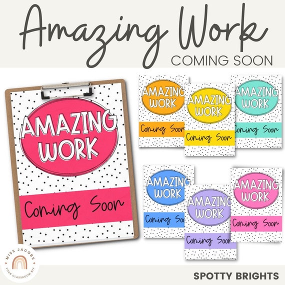 Amazing Work Coming Soon Poster SPOTTY BRIGHTS - Etsy