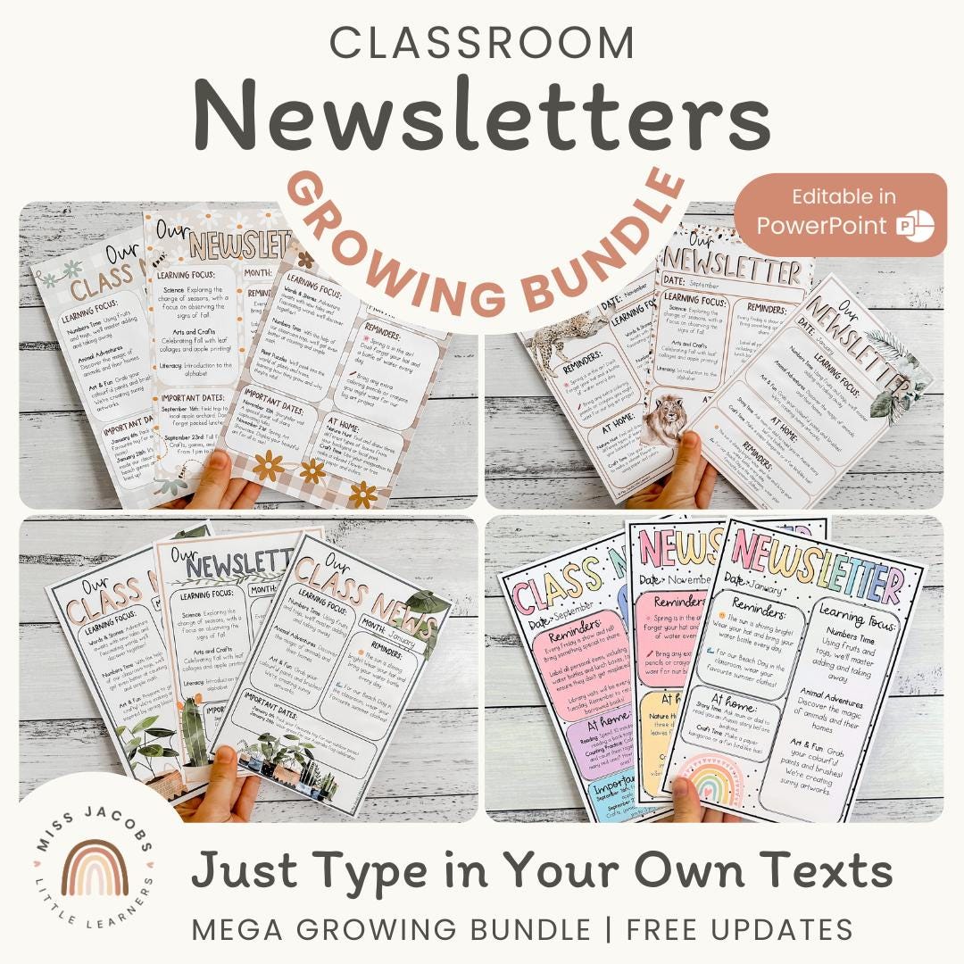 Mega Bundle Newsletter Templates: Classroom Parent Monthly and Weekly ...