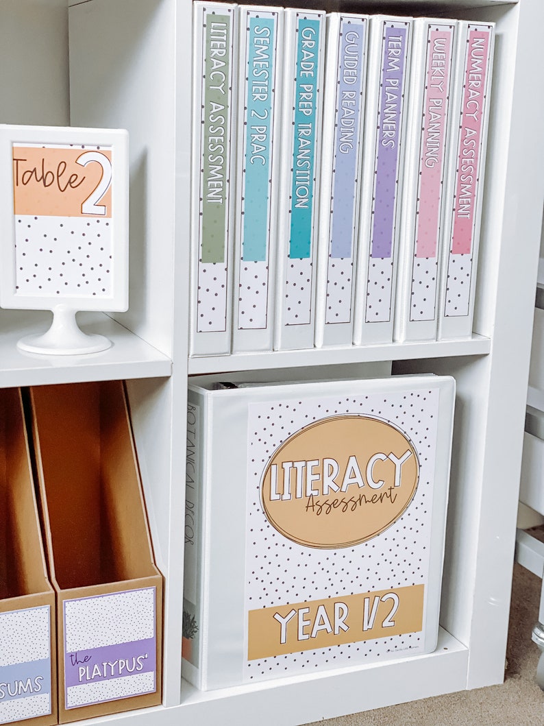 Binder Covers and Spines SPOTTY BRIGHTS Editable - Etsy