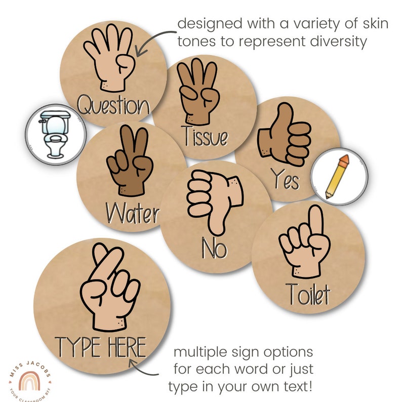 Modern Rustic Neutral Decor Hands Signal Posters Editable - Etsy