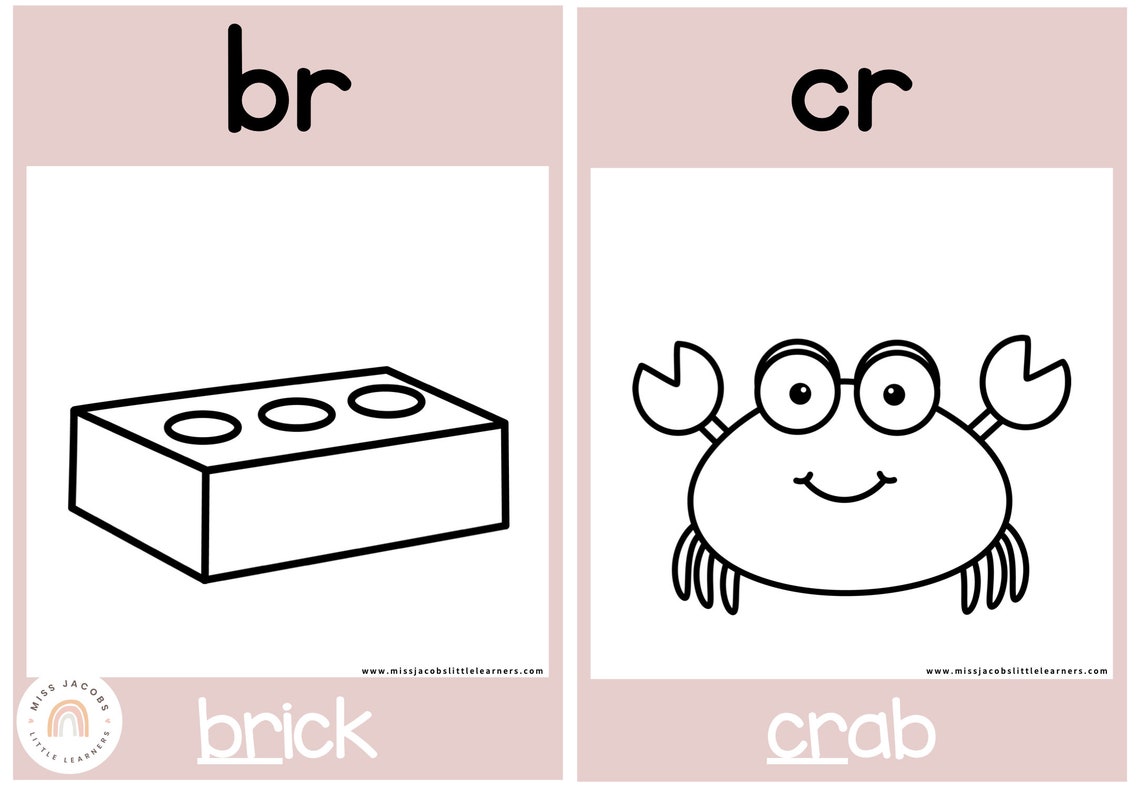 CALM COLORS Phonics Posters English Posters Modern Rainbow - Etsy