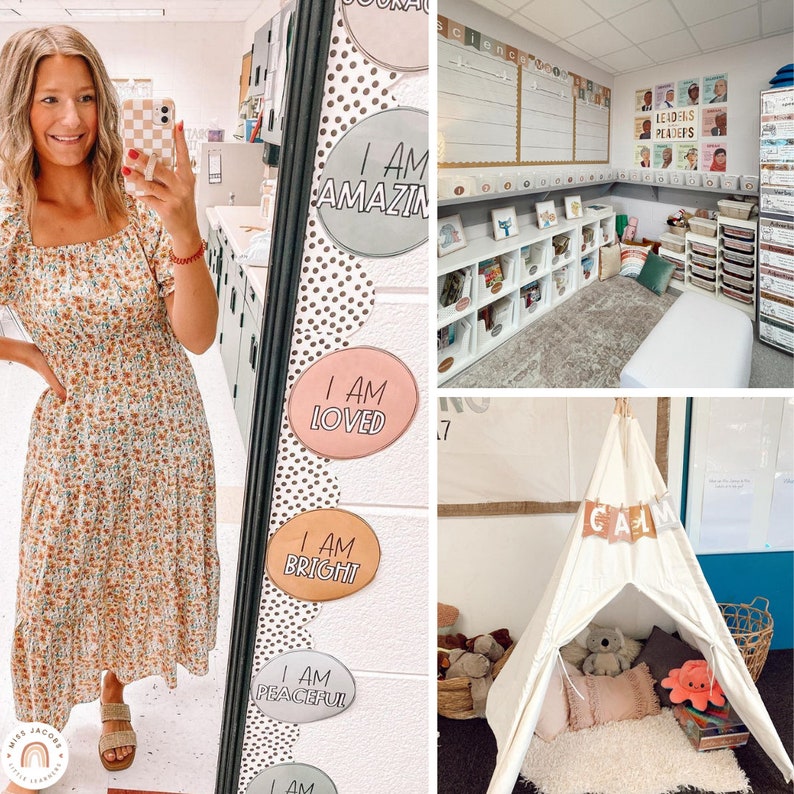 SIMPLE BOHO Classroom Decor BUNDLE | Neutral Boho Decor - Etsy