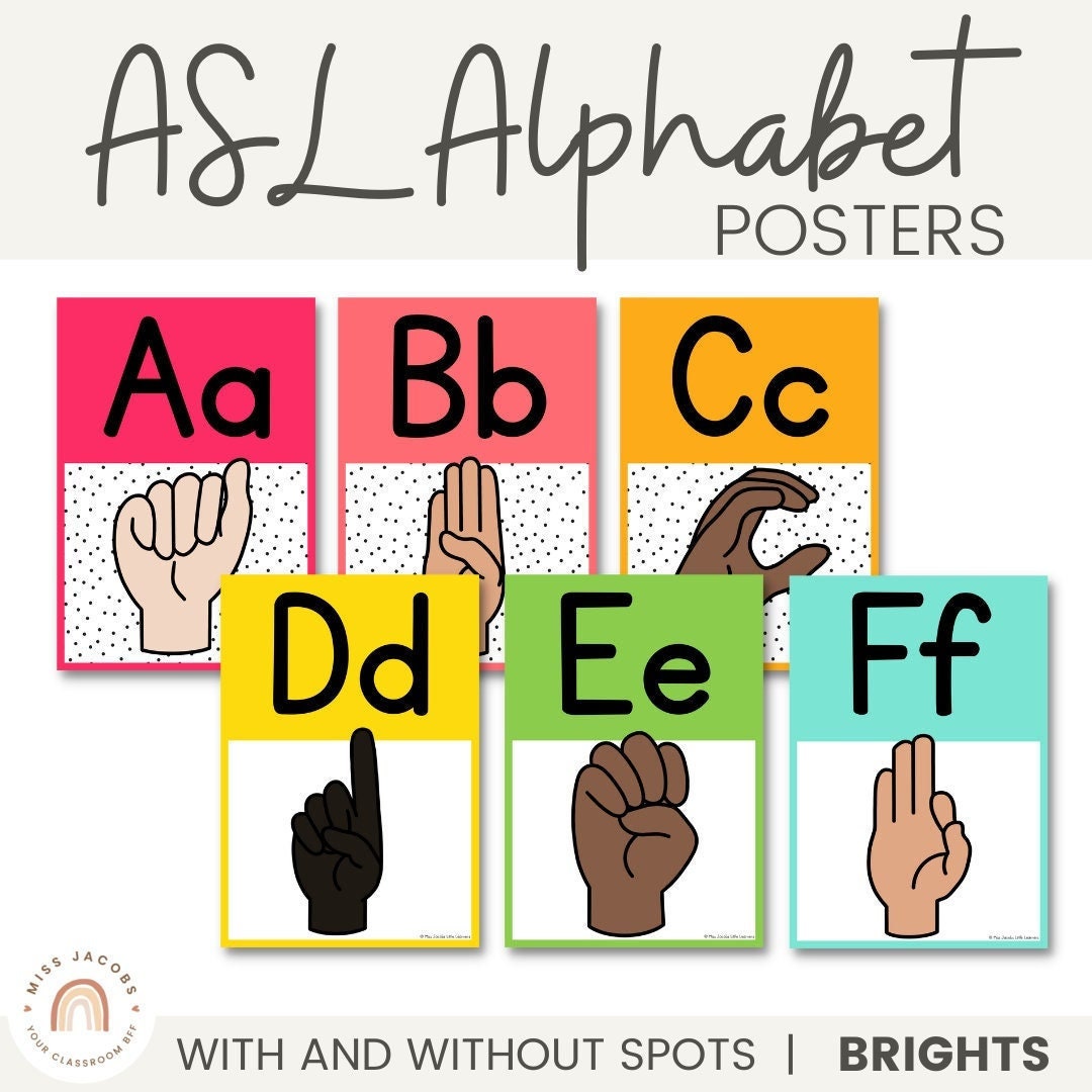 ASL (american Sign Language) Alphabet Posters | BRIGHTS | Groovy ...