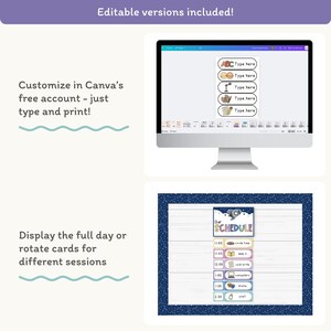 Visual Timetable Daily Schedule: Dreamy Space Theme Pastel Cards and ...