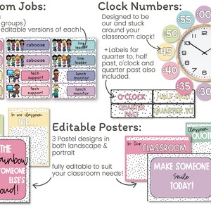 SPOTTY PASTELS Classroom Decor Bundle Muted Rainbow Decor Editable - Etsy