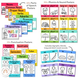 English Posters Bundle RAINBOW BRIGHTS Rainbow Themed Classroom Decor ...