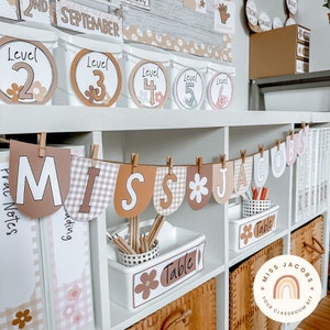 Daisy Gingham Classroom Decor Bundle Editable - Etsy