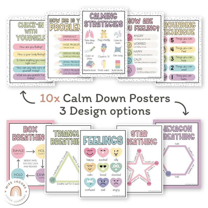 Pastel Calm Down Corner Kit, Printable Emotional Support Activities ...