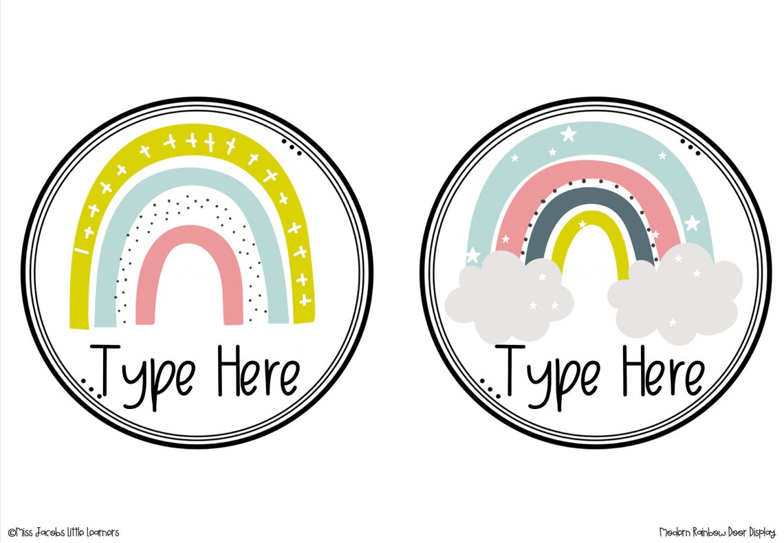 MODERN RAINBOW Door Display | Positive Affirmation Display | Editable ...