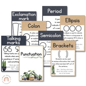 Punctuation Posters | Rustic BOHO PLANTS Decor - Etsy