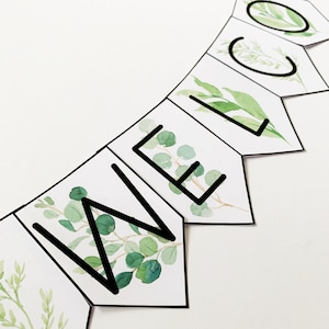 BOTANICAL Bulletin Board Signage Botanical Bunting Editable Modern ...