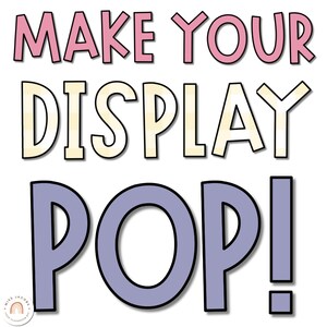 Bulletin Board Lettering Pack | Daisy Gingham Pastel Classroom Decor ...