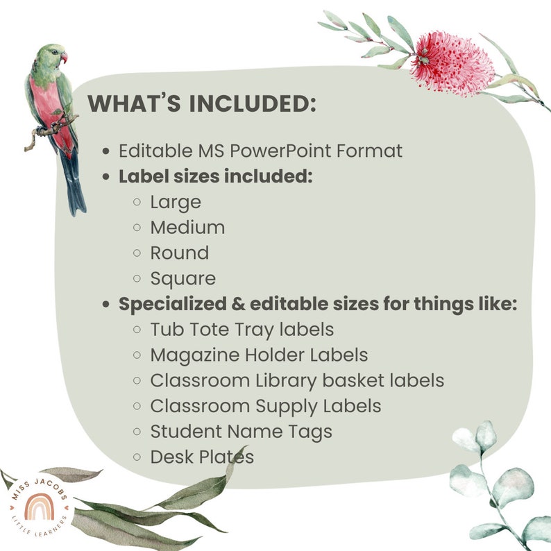 AUSTRALIANA Classroom Supply and Student Name Labels | Editable - Etsy ...