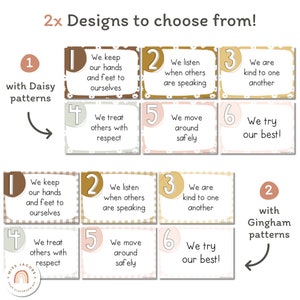 Classroom Rules Posters and Classroom Management Slips Daisy Gingham ...