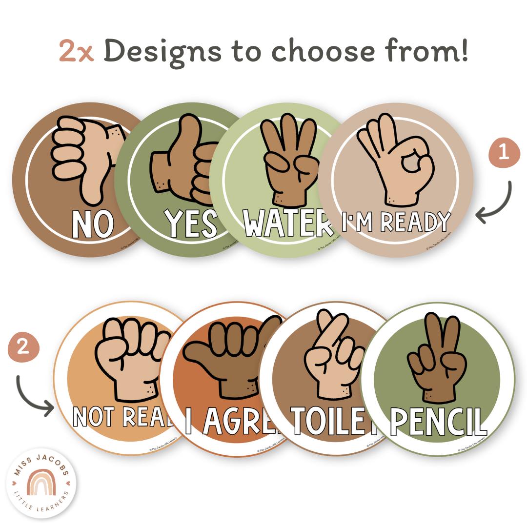 Woodland Hand Signals Posters, Neutral Printable Hand Signs, Classroom ...