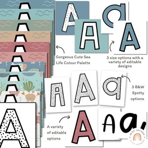 Bulletin Board Lettering Pack | Cute Sea Life Classroom Decor ...