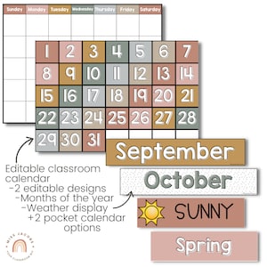 Classroom Calendar and Weather Display | SPOTTY BOHO Classroom Deccor ...